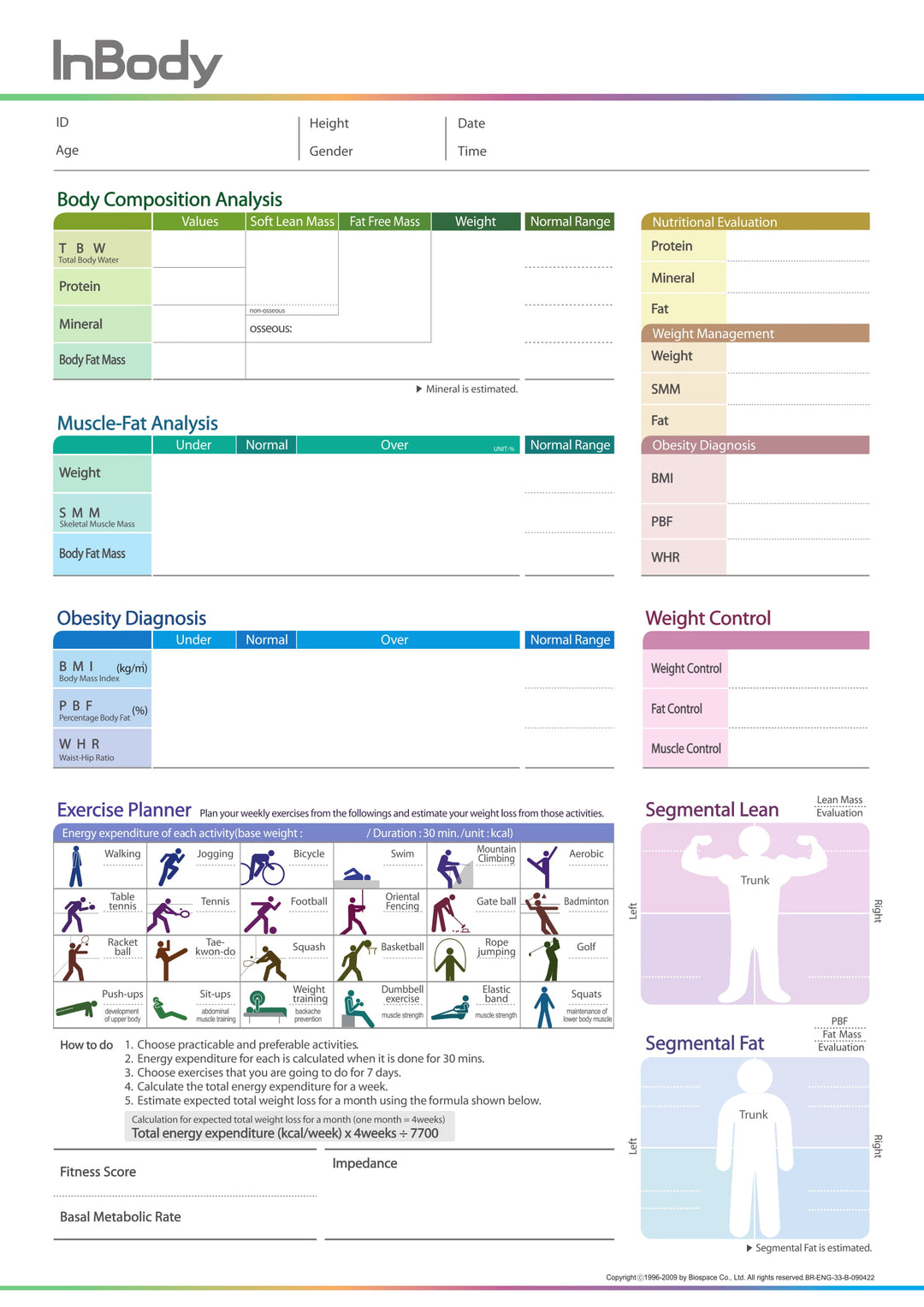 InBody Result Sheets (Qty: 500 sheets*) – InBody UK