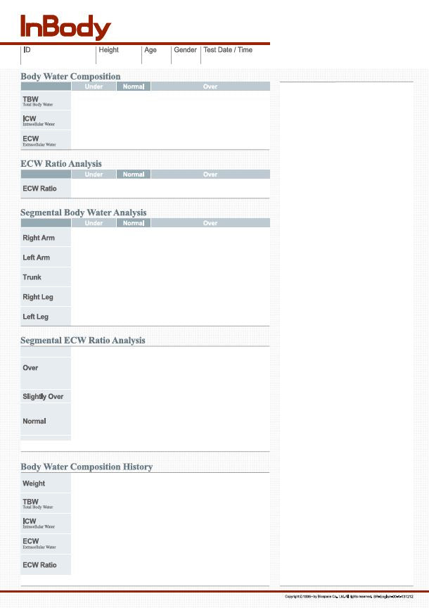 InBody Result Sheets (Qty: 500 sheets*) – InBody UK